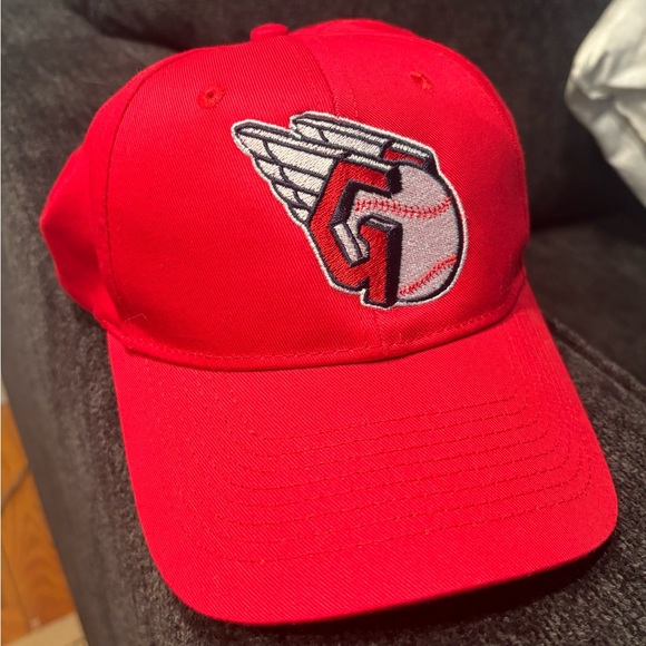 Accessories | Red Cleveland Guardians Velcro Strap Hat | Poshmark